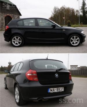 Black BMW 116 2007 in Valka, with an engine capacity of 1.60 L and mileage of 212 thousand km for 3200 €, photo 4 on AUTOMOTO.COM.LV