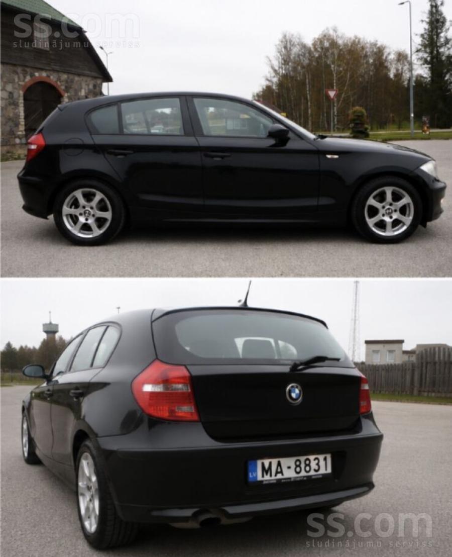 Black BMW 116 2007 in Valka, with an engine capacity of 1.60 L and mileage of 212 thousand km for 3200 €, photo 4 on AUTOMOTO.COM.LV