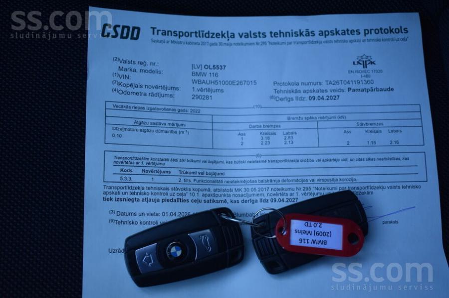 Melns BMW 116 2009 Talsi, ar dzinēja tilpumu 2.00 L un nobraukumu 290 tūkst. km par 4300 €, foto 23 vietnē AUTOMOTO.COM.LV