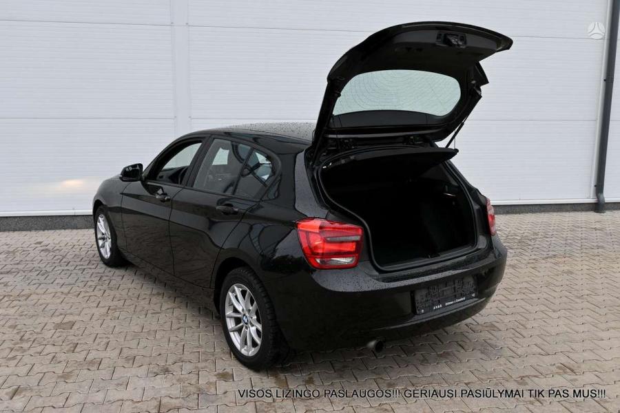 Black BMW 116 2014 in Kretinga, with an engine capacity of 1.60 L and mileage of 162 thousand km for 6699 €, photo 13 on AUTOMOTO.COM.LV