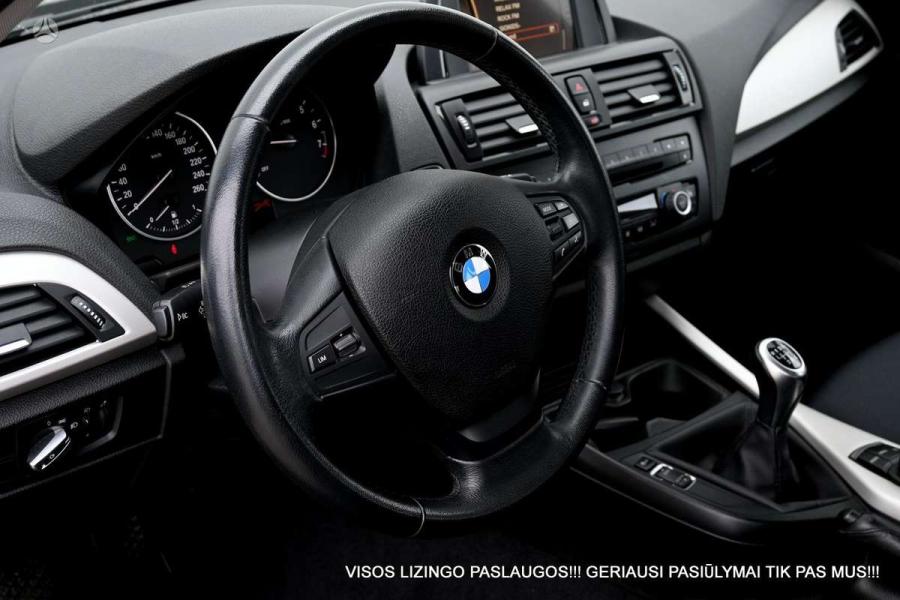Black BMW 116 2014 in Kretinga, with an engine capacity of 1.60 L and mileage of 162 thousand km for 5950 €, photo 20 on AUTOMOTO.COM.LV