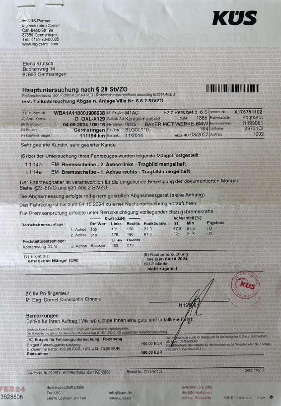 Black BMW 116 2014 in Druskininkai, with an engine capacity of 1.60 L and mileage of 140 thousand km for 6500 €, photo 37 on AUTOMOTO.COM.LV