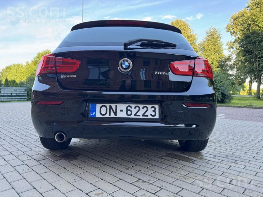 Black BMW 116 2016 in Bauska, with an engine capacity of 1.50 L and mileage of 237 thousand km for 6950 €, photo 6 on AUTOMOTO.COM.LV