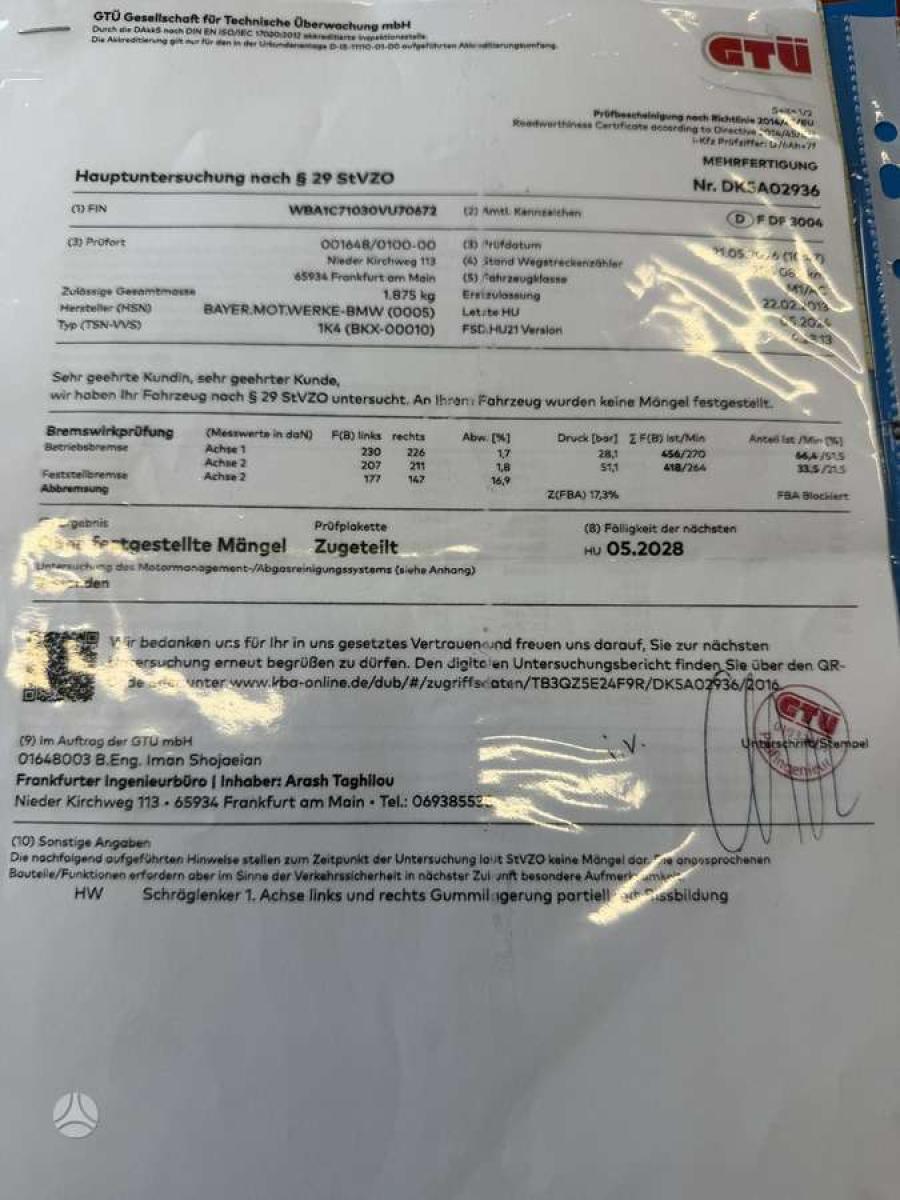 Синий БМВ 116 2013 в Каунас, объемом двигателя 2.00 л и пробегом 207 тыс. км за 8950 €, фото 12 на AUTOMOTO.COM.LV