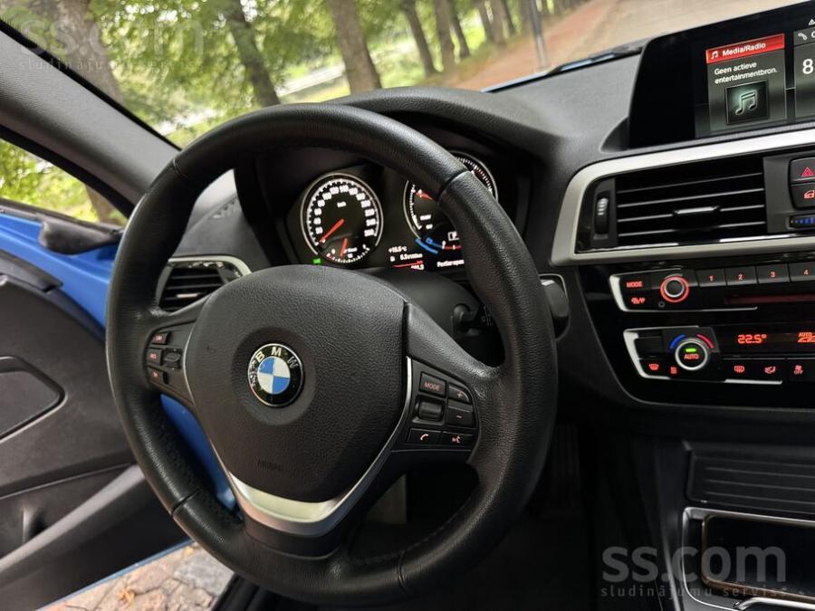 Blue BMW 116 2017 in Bauska, with an engine capacity of 1.50 L and mileage of 185 thousand km for 9950 €, photo 14 on AUTOMOTO.COM.LV