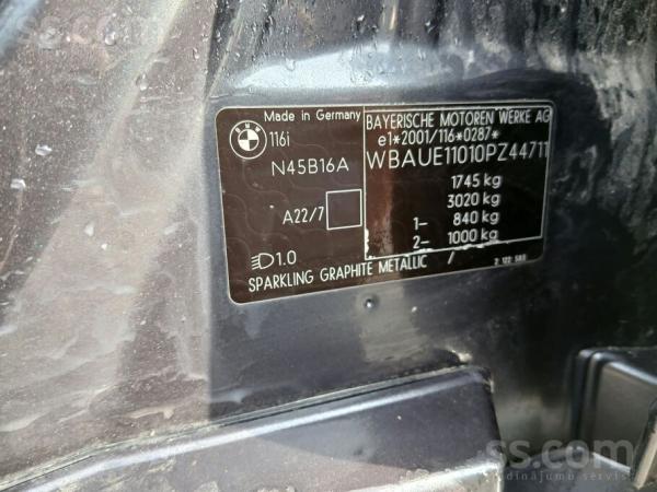Pelēks BMW 116 2007 Rīga, ar dzinēja tilpumu 1.60 L un nobraukumu 0 tūkst. km par 2100 €, foto 10 vietnē AUTOMOTO.COM.LV
