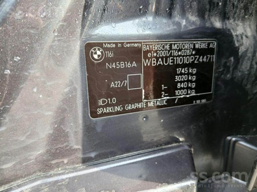 Pelēks BMW 116 2007 Rīga, ar dzinēja tilpumu 1.60 L un nobraukumu 0 tūkst. km par 2100 €, foto 10 vietnē AUTOMOTO.COM.LV