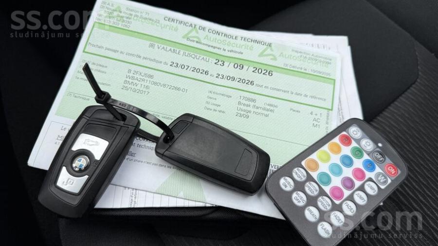 Grey BMW 116 2017 in Jelgava, with an engine capacity of 1.50 L and mileage of 182 thousand km for 9990 €, photo 14 on AUTOMOTO.COM.LV