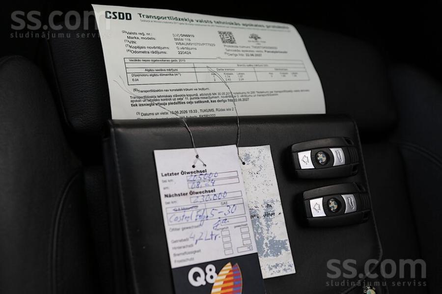 Black BMW 118 2011 in Tukums, with an engine capacity of 2.00 L and mileage of 220 thousand km for 6990 €, photo 33 on AUTOMOTO.COM.LV