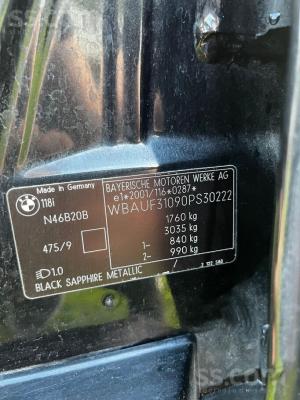 Melns BMW 118 2005 Liepāja, ar dzinēja tilpumu 2.00 L un nobraukumu 113 tūkst. km par 2250 €, foto 19 vietnē AUTOMOTO.COM.LV