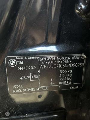 Melns BMW 118 2007 Kauņa, ar dzinēja tilpumu 2.00 L un nobraukumu 311 tūkst. km par 3200 €, foto 16 vietnē AUTOMOTO.COM.LV