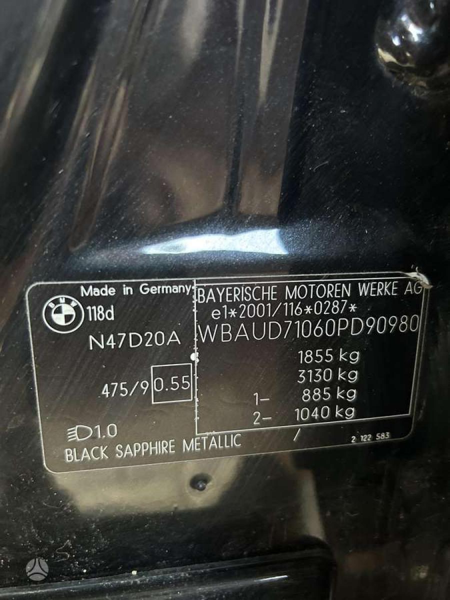 Melns BMW 118 2007 Kauņa, ar dzinēja tilpumu 2.00 L un nobraukumu 311 tūkst. km par 3200 €, foto 16 vietnē AUTOMOTO.COM.LV
