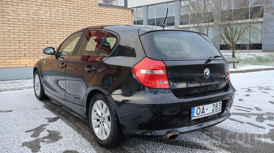 Black BMW 118 2008 in Riga, with an engine capacity of 2.00 L and mileage of 0 thousand km for 3490 €, photo 6 on AUTOMOTO.COM.LV