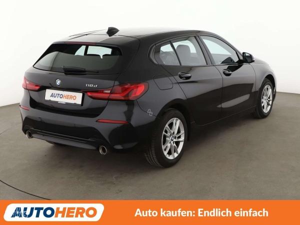 Black BMW 118 2020 in Kaunas, with an engine capacity of 2.00 L and mileage of 76 thousand km for 25253 €, photo 6 on AUTOMOTO.COM.LV
