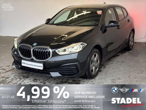 Black BMW 118 2022 in Kaunas, with an engine capacity of 1.50 L and mileage of 21 thousand km for 25771 €, photo 1 on AUTOMOTO.COM.LV
