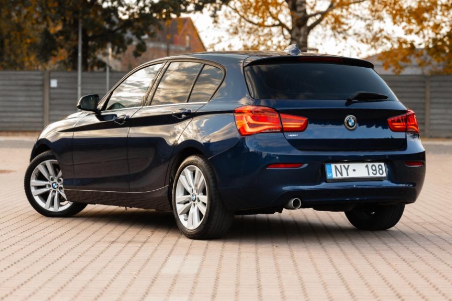 Blue BMW 118 2015 in Riga, with an engine capacity of 2.00 L and mileage of 211 thousand km for 11490 €, photo 23 on AUTOMOTO.COM.LV