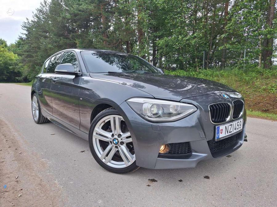 Grey BMW 118 2014 in Vilnius, with an engine capacity of 2.00 L and mileage of 123 thousand km for 8999 €, photo 6 on AUTOMOTO.COM.LV