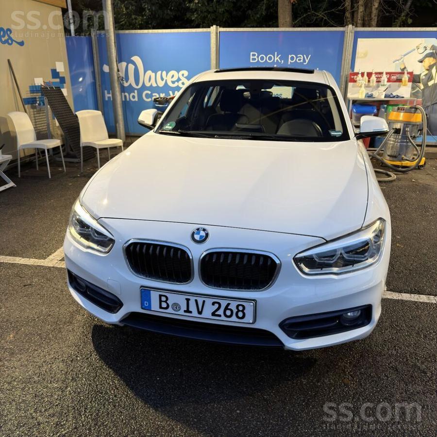White BMW 118 2016 in Riga, with an engine capacity of 1.50 L and mileage of 72 thousand km for 12300 €, photo 1 on AUTOMOTO.COM.LV