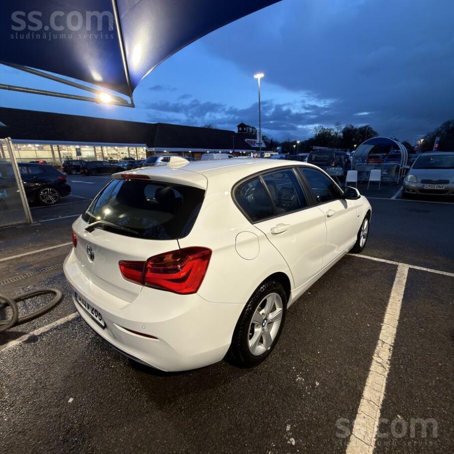 White BMW 118 2016 in Riga, with an engine capacity of 1.50 L and mileage of 72 thousand km for 12300 €, photo 4 on AUTOMOTO.COM.LV