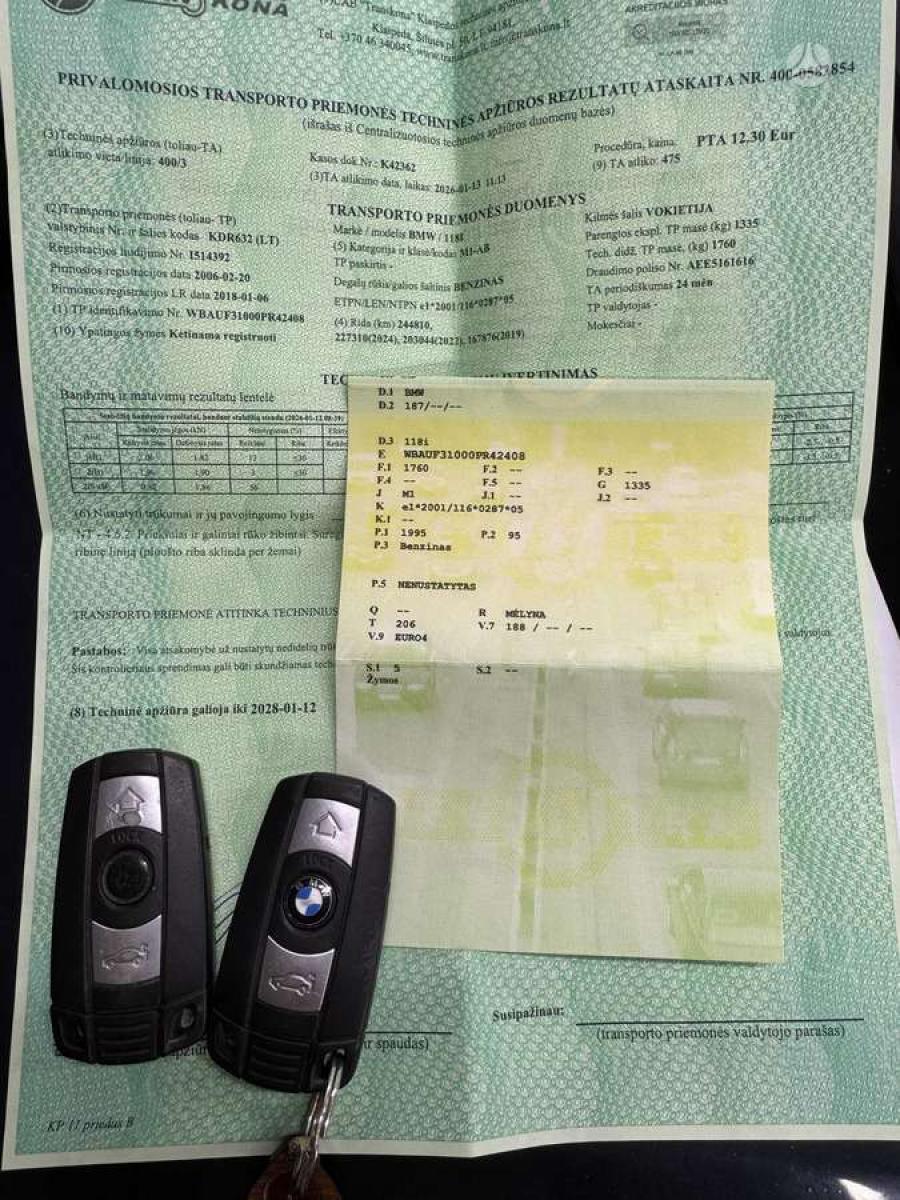 Синий БМВ 120 2006 в Вильнюс, объемом двигателя 2.00 л и пробегом 249 тыс. км за 2250 €, фото 10 на AUTOMOTO.COM.LV