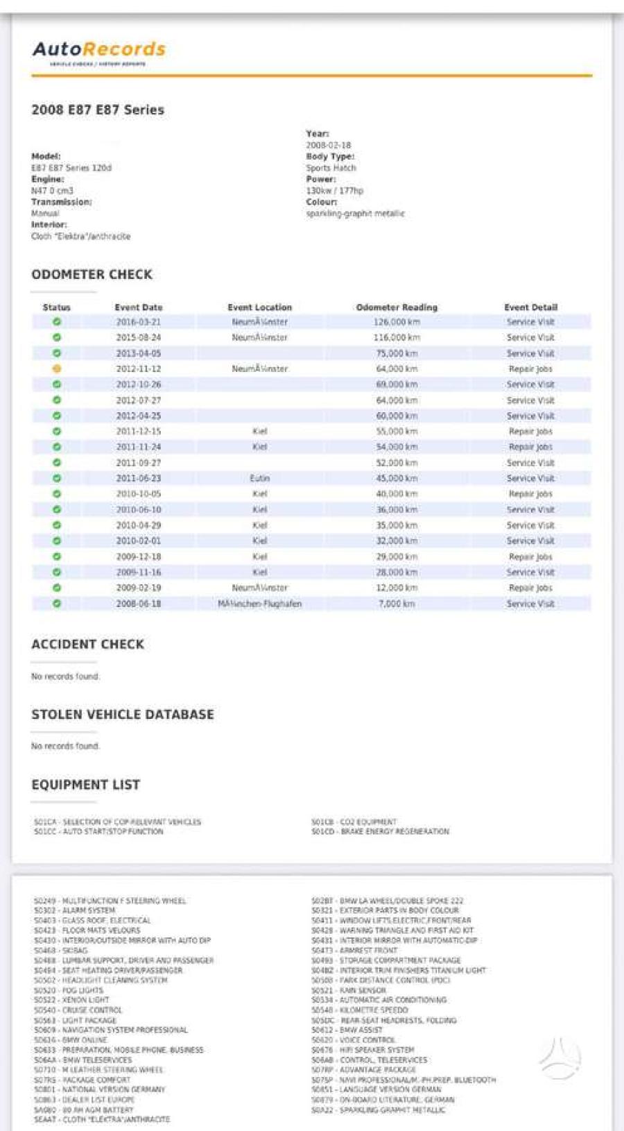 Grey BMW 120 2008 in Kaunas, with an engine capacity of 2.00 L and mileage of 252 thousand km for 2850 €, photo 10 on AUTOMOTO.COM.LV