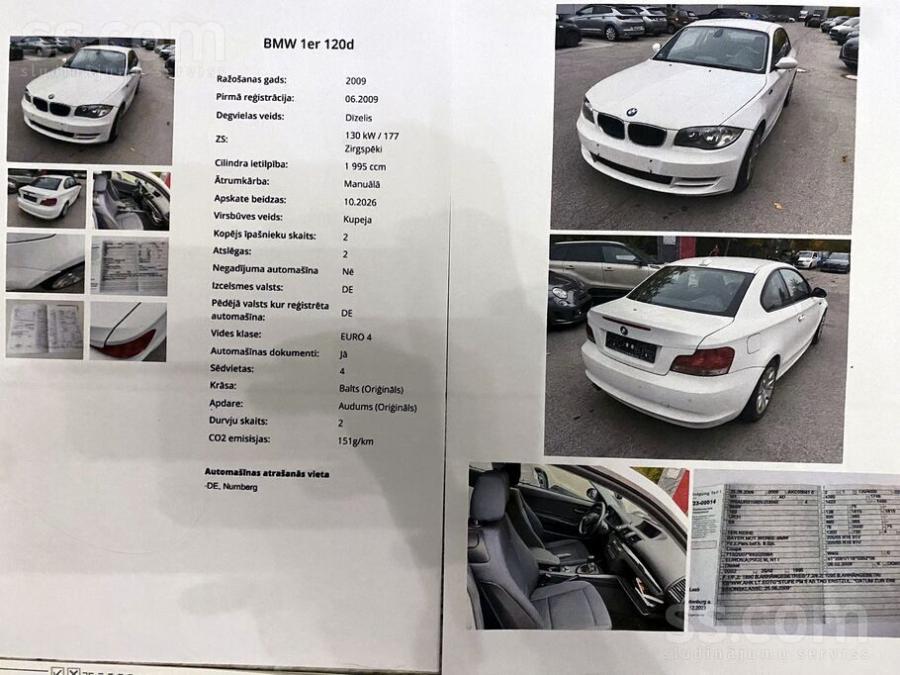 Balts BMW 120 2009 Rīga, ar dzinēja tilpumu 2.00 L un nobraukumu 300 tūkst. km par 5500 €, foto 24 vietnē AUTOMOTO.COM.LV