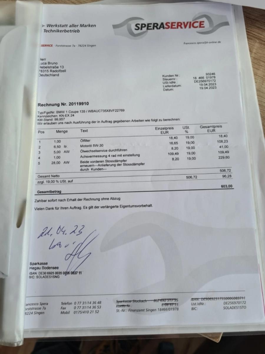 White BMW 135 2008 in Riga, with an engine capacity of 3.00 L and mileage of 104 thousand km for 18500 €, photo 11 on AUTOMOTO.COM.LV