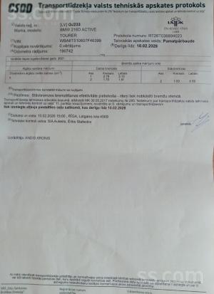Blue BMW 216 2020 in Riga, with an engine capacity of 1.50 L and mileage of 191 thousand km for 11711 €, photo 28 on AUTOMOTO.COM.LV