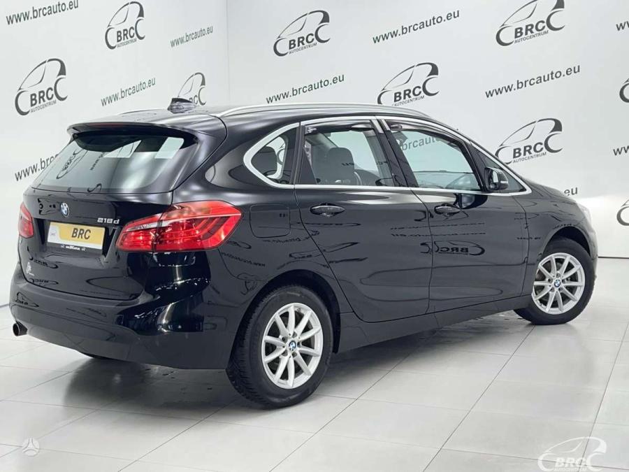 Black BMW 218 Active Tourer 2014 in Vilnius, with an engine capacity of 2.00 L and mileage of 182 thousand km for 7900 €, photo 3 on AUTOMOTO.COM.LV
