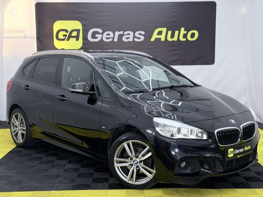 Black BMW 218 Active Tourer 2017 in Vilnius, with an engine capacity of 2.00 L and mileage of 191 thousand km for 9790 €, photo 4 on AUTOMOTO.COM.LV