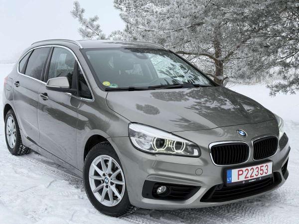 Yellow BMW 218 Active Tourer 2015 in Raseiniai, with an engine capacity of 2.00 L and mileage of 236 thousand km for 7950 €, photo 1 on AUTOMOTO.COM.LV
