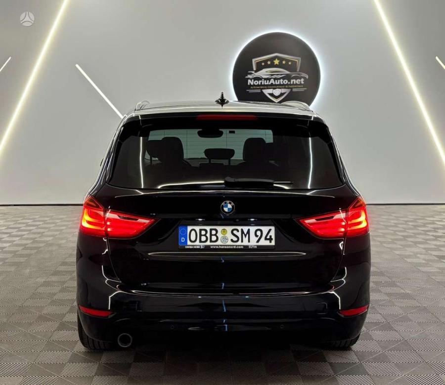Black BMW 218 Gran Tourer 2015 in Marijampole, with an engine capacity of 2.00 L and mileage of 300 thousand km for 9450 €, photo 31 on AUTOMOTO.COM.LV