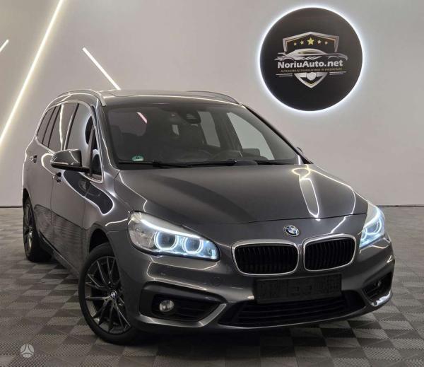 Pelēks BMW 218 Gran Tourer 2015 Marijampole, ar dzinēja tilpumu 2.00 L un nobraukumu 280 tūkst. km par 11750 €, foto 1 vietnē AUTOMOTO.COM.LV