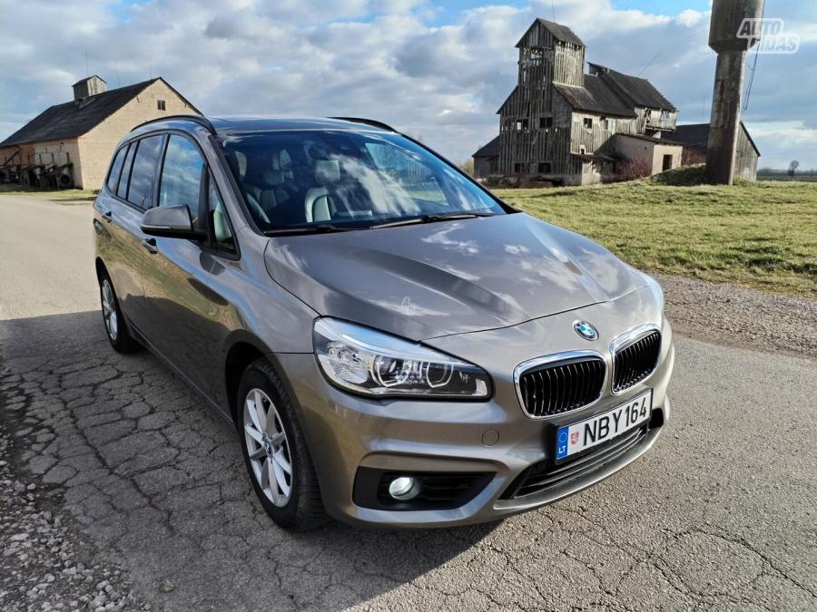 Pelēks BMW 218 Gran Tourer 2016 Kauņa, ar dzinēja tilpumu 2.00 L un nobraukumu 277 tūkst. km par 9500 €, foto 1 vietnē AUTOMOTO.COM.LV