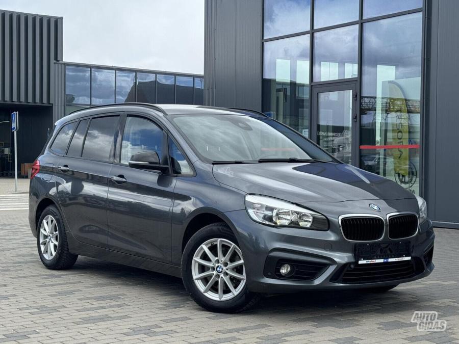 Pelēks BMW 218 Gran Tourer 2016 Šauļi, ar dzinēja tilpumu 2.00 L un nobraukumu 255 tūkst. km par 6750 €, foto 1 vietnē AUTOMOTO.COM.LV