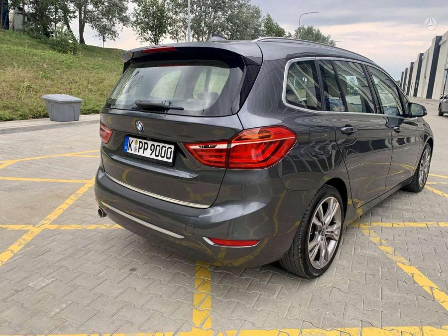 Pelēks BMW 218 Gran Tourer 2016 Viļņa, ar dzinēja tilpumu 2.00 L un nobraukumu 221 tūkst. km par 7850 €, foto 6 vietnē AUTOMOTO.COM.LV