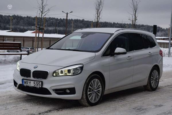 Balts BMW 218 Gran Tourer 2015 Viļņa, ar dzinēja tilpumu 2.00 L un nobraukumu 316 tūkst. km par 8950 €, foto 1 vietnē AUTOMOTO.COM.LV