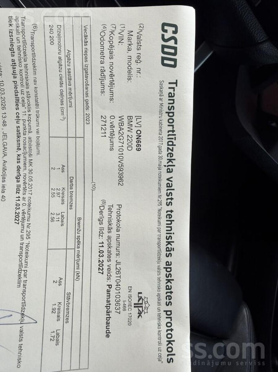 Balts BMW 220 2015 Jelgava, ar dzinēja tilpumu 2.00 L un nobraukumu 271 tūkst. km par 13100 €, foto 66 vietnē AUTOMOTO.COM.LV
