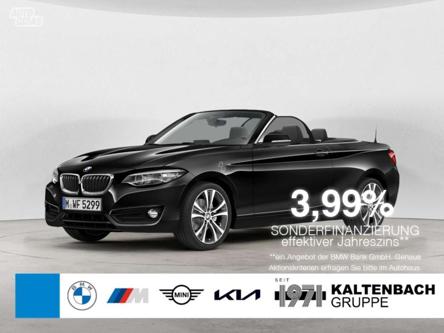 Black BMW 230 2017 in Kaunas, with an engine capacity of 2.00 L and mileage of 82 thousand km for 27437 €, photo 1 on AUTOMOTO.COM.LV