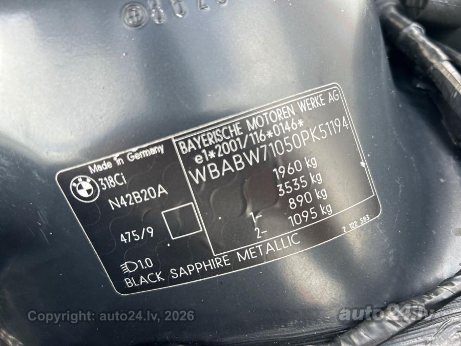Melns BMW 3 Series 2003 Tartu, ar dzinēja tilpumu 2.00 L un nobraukumu 229 tūkst. km par 4300 €, foto 22 vietnē AUTOMOTO.COM.LV