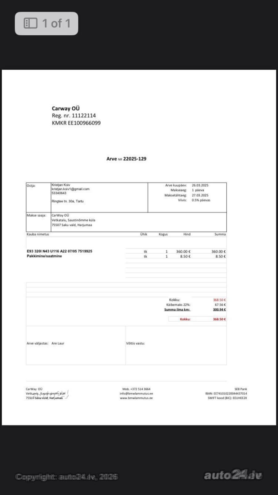 Melns BMW 3 Series 2007 Tartu, ar dzinēja tilpumu 2.00 L un nobraukumu 273 tūkst. km par 7200 €, foto 19 vietnē AUTOMOTO.COM.LV