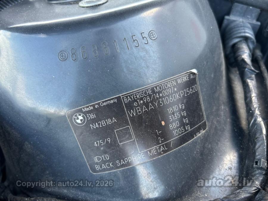 Melns BMW 3 Series 2004 Tartu, ar dzinēja tilpumu 1.80 L un nobraukumu 205 tūkst. km par 3500 €, foto 25 vietnē AUTOMOTO.COM.LV