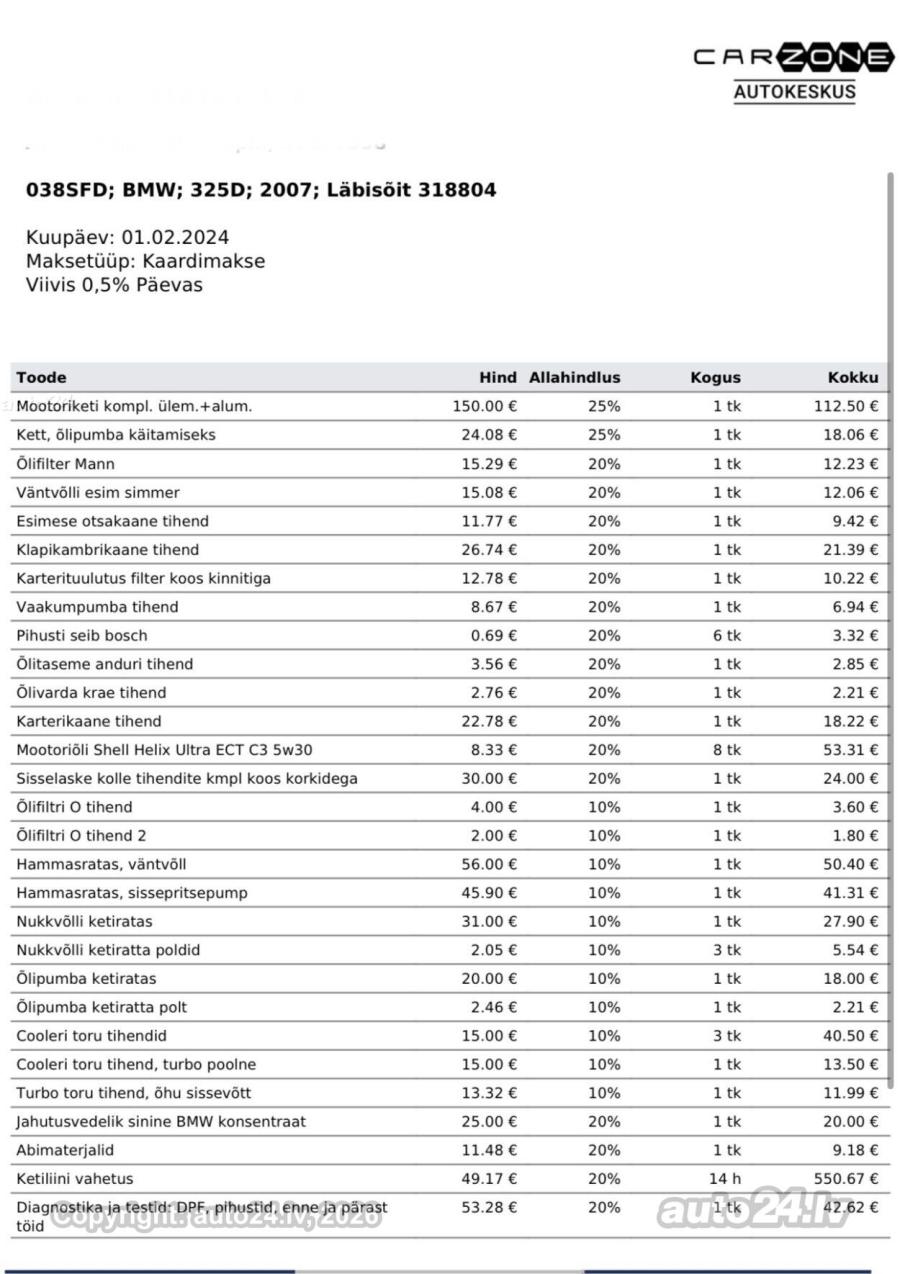 Black BMW 3 Series 2007 in Tallinn, with an engine capacity of 3.00 L and mileage of 349 thousand km for 8850 €, photo 30 on AUTOMOTO.COM.LV