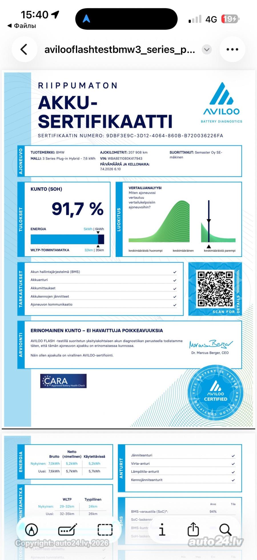Черный БМВ 3 Серия 2017 в Таллин, объемом двигателя 2.00 л и пробегом 208 тыс. км за 14900 €, фото 24 на AUTOMOTO.COM.LV