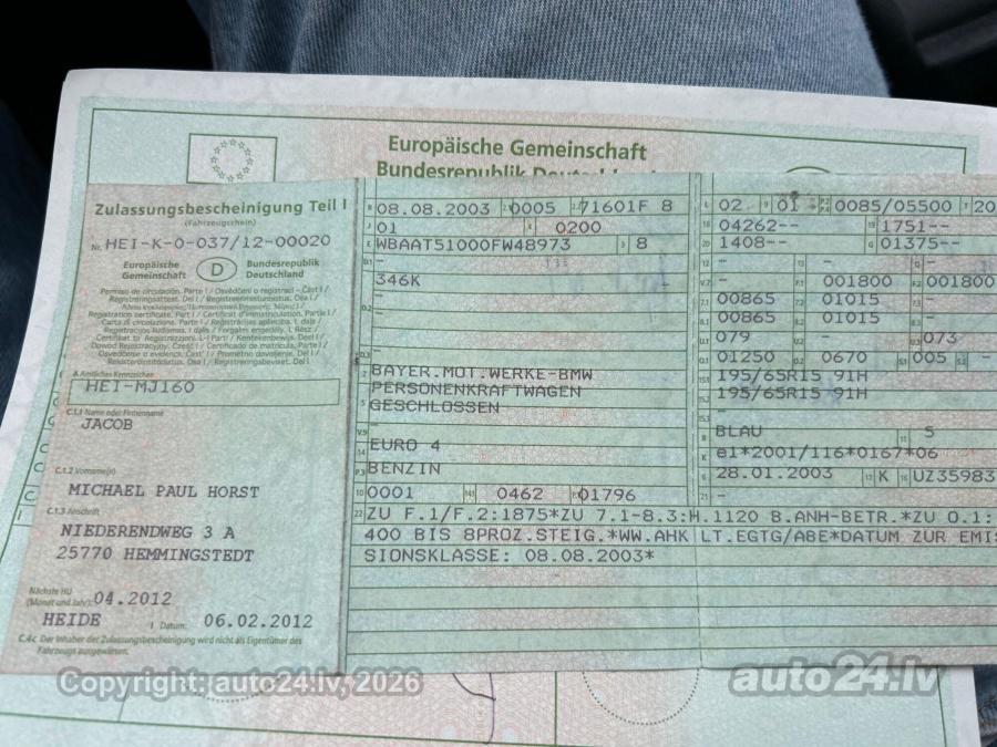 Zils BMW 3 Series 2003 Tartu, ar dzinēja tilpumu 1.80 L un nobraukumu 196 tūkst. km par 1800 €, foto 17 vietnē AUTOMOTO.COM.LV