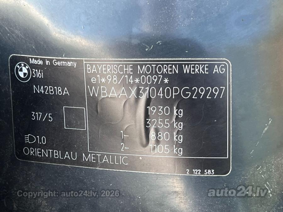 BMW 3 Series 2003 Tallina, ar dzinēja tilpumu 1.00 L un nobraukumu 199 tūkst. km par 2499 €, foto 20 vietnē AUTOMOTO.COM.LV
