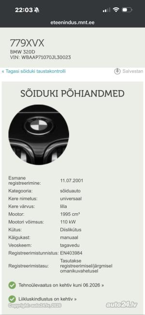 Фиолетовый БМВ 3 Серия 2001 в Таллин, объемом двигателя 2.00 л и пробегом 244 тыс. км за 4000 €, фото 14 на AUTOMOTO.COM.LV