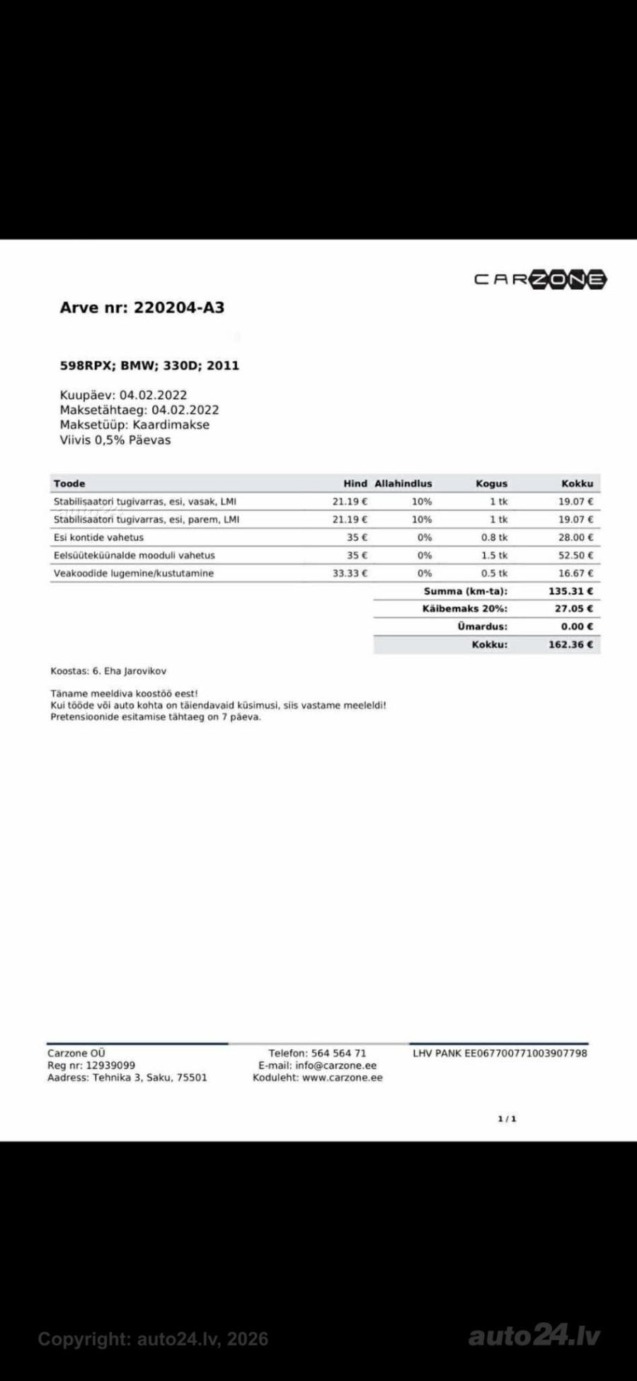 Белый БМВ 3 Серия 2011 в Таллин, объемом двигателя 3.00 л и пробегом 0 тыс. км за 10999 €, фото 17 на AUTOMOTO.COM.LV