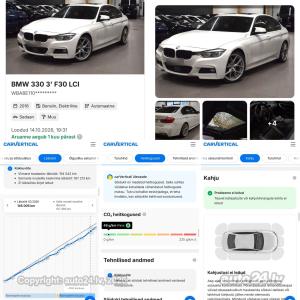 White BMW 3 Series 2016 in Tallinn, with an engine capacity of 2.00 L and mileage of 156 thousand km for 15490 €, photo 28 on AUTOMOTO.COM.LV