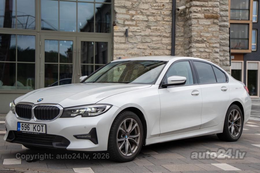 White BMW 3 Series 2019 in Tallinn, with an engine capacity of 2.00 L and mileage of 74 thousand km for 24900 €, photo 1 on AUTOMOTO.COM.LV